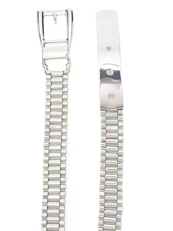Brandon Maxwell Celeste Watch Metallic Belt