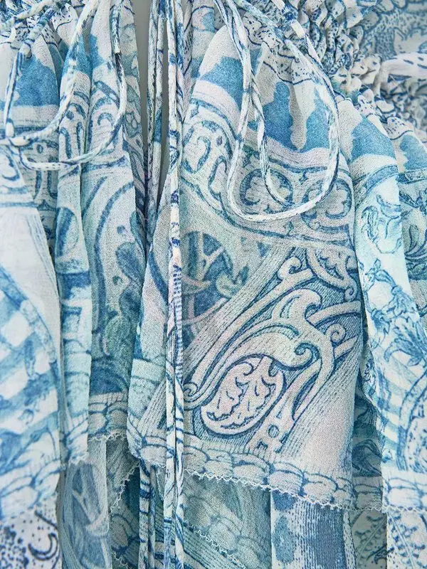 Camilla Cold-shoulder Ruffled Blouse