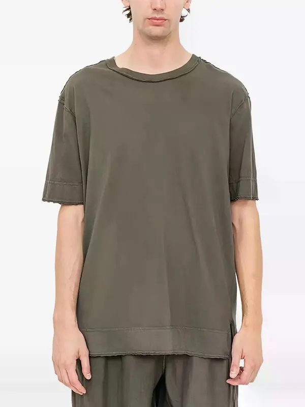 Andrea Ya'aqov Raw-edge Panelled T-shirt - Brown