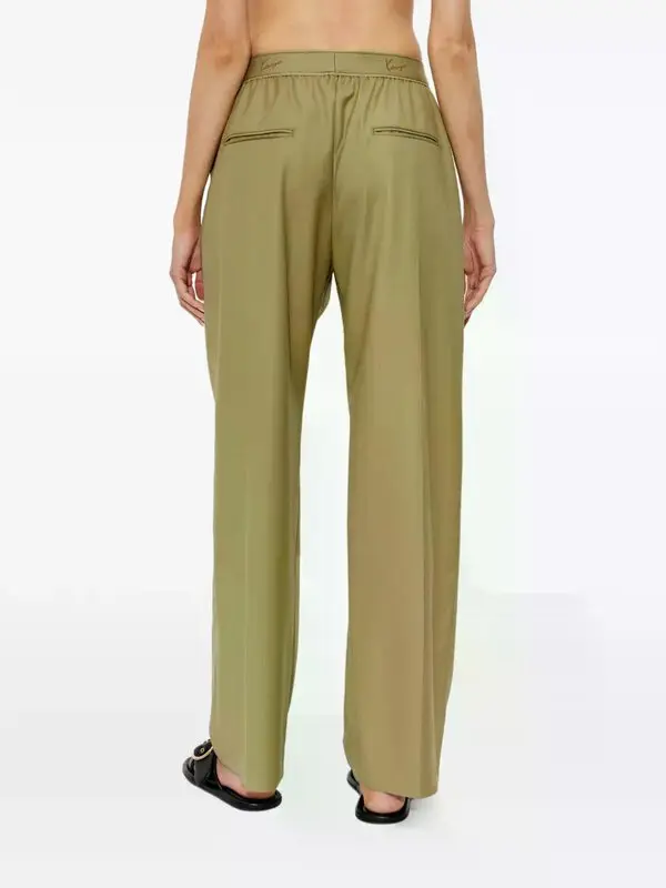 Kenzo Logo-waistband Pleated Wool Trousers