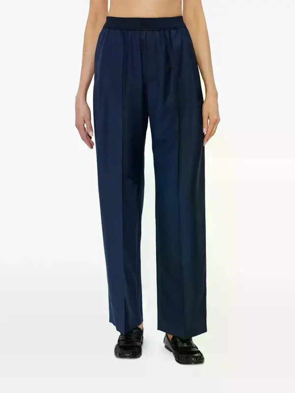 Kenzo Logo Embroidered Pleated Wool Trousers