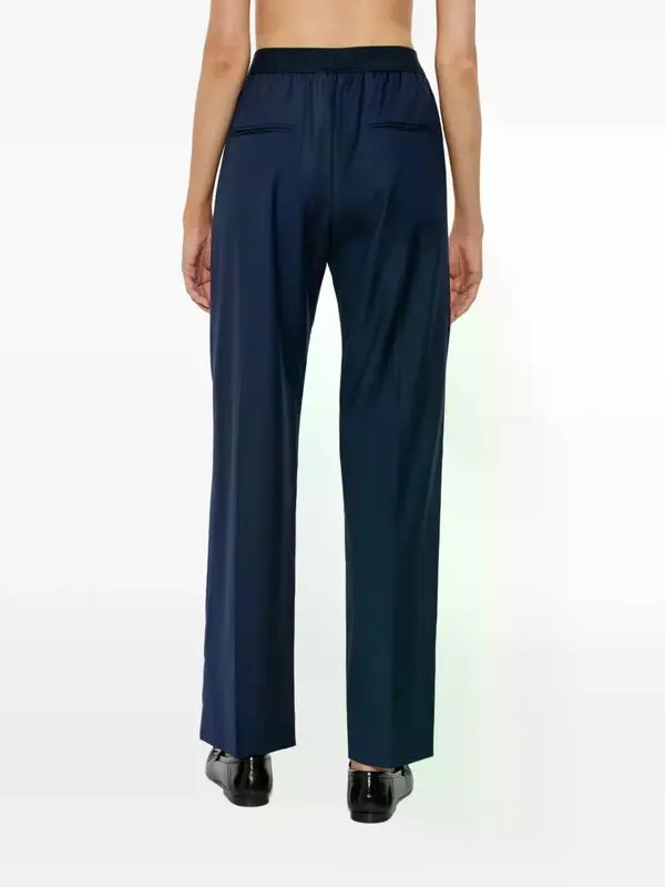 Kenzo Logo Embroidered Pleated Wool Trousers