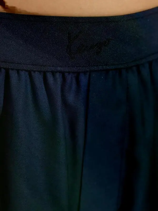 Kenzo Logo Embroidered Pleated Wool Trousers