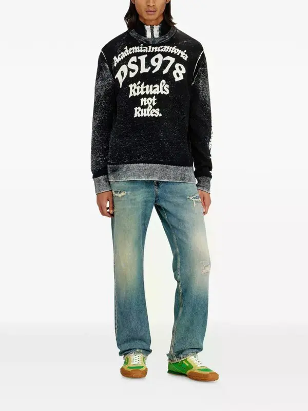DIESEL® Logo Print Crew Neck Sweater