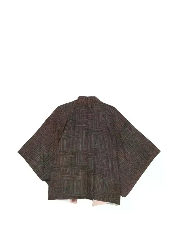 A.N.G.E.L.O. VINTAGE CULT Geometric Print Kimono - Brown