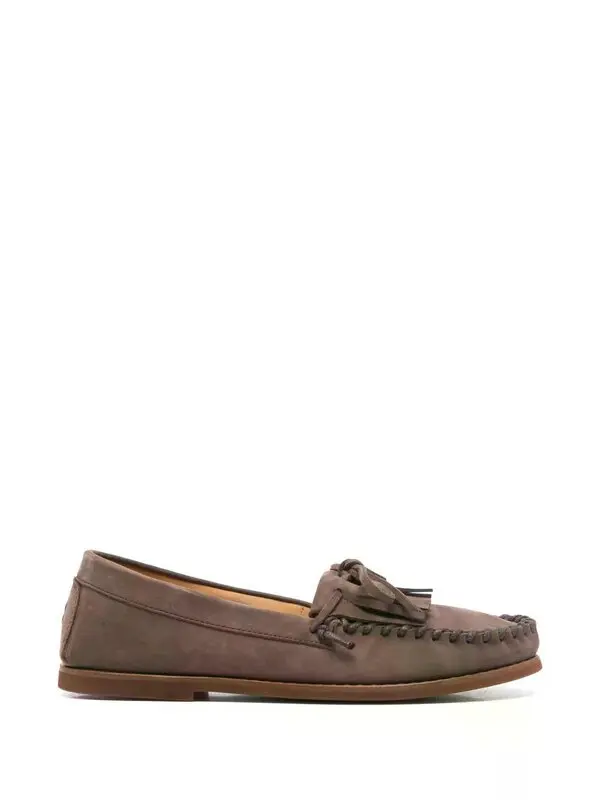 HENDERSON BARACCO Tassia Fringed Nubuck Loafers - Brown