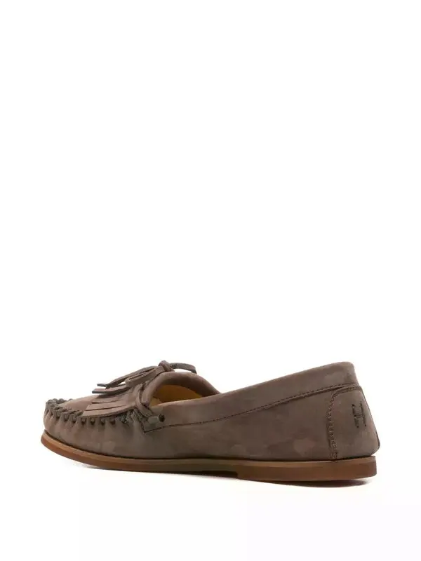 HENDERSON BARACCO Tassia Fringed Nubuck Loafers - Brown