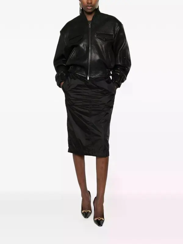 Saint Laurent Ruched Detail Midi Skirt