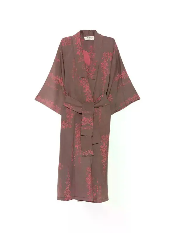 A.N.G.E.L.O. VINTAGE CULT 1990s Floral Print Kimono - Brown