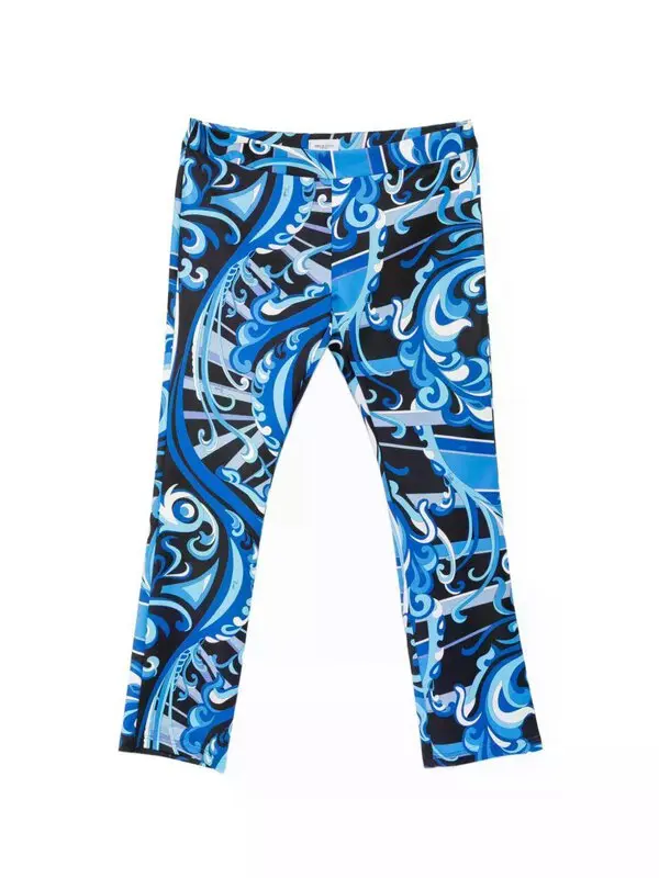 Emilio Pucci Abstract Print Trousers - Blue