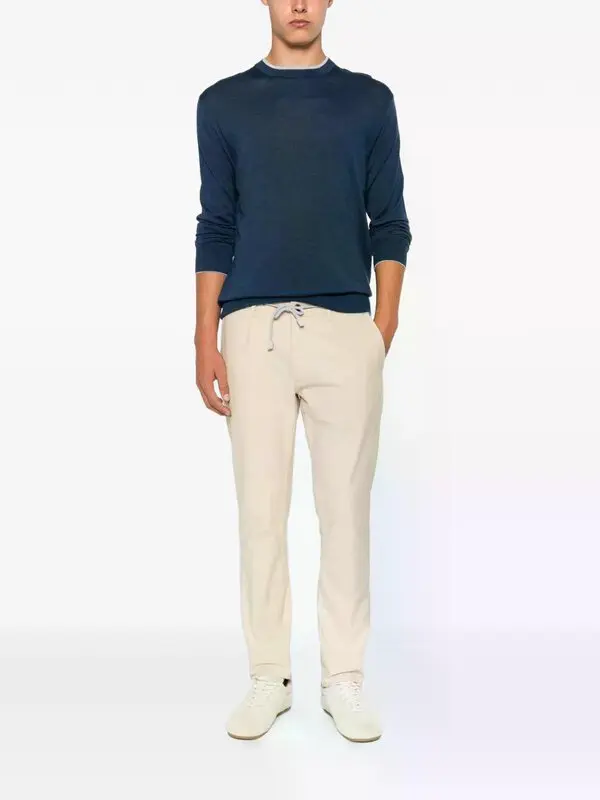 Eleventy Contrast Trim Crew Neck Sweater