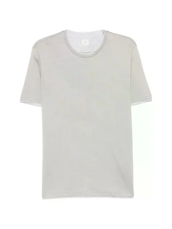Eleventy Contrast-trim Short-sleeve T-shirt - Grey