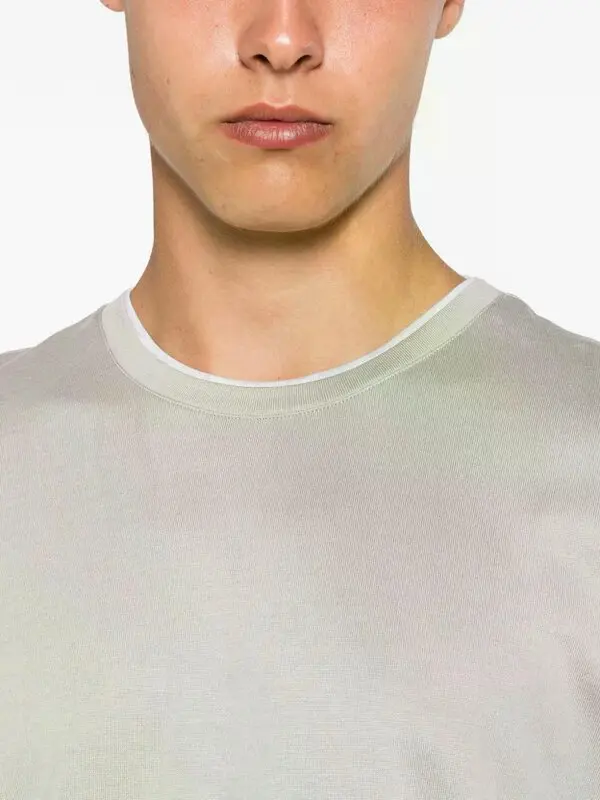Eleventy Contrast-trim Short-sleeve T-shirt
