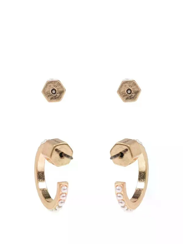 ALLSAINTS Faux-pearl Hexagonal Stud Earrings