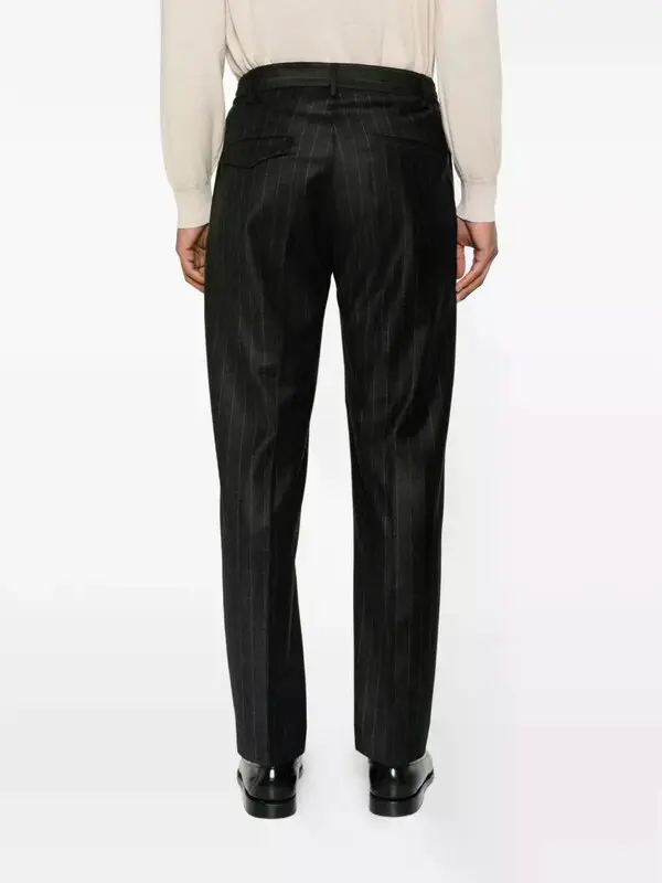 Tagliatore Dark Pinstripe Pleated Trousers