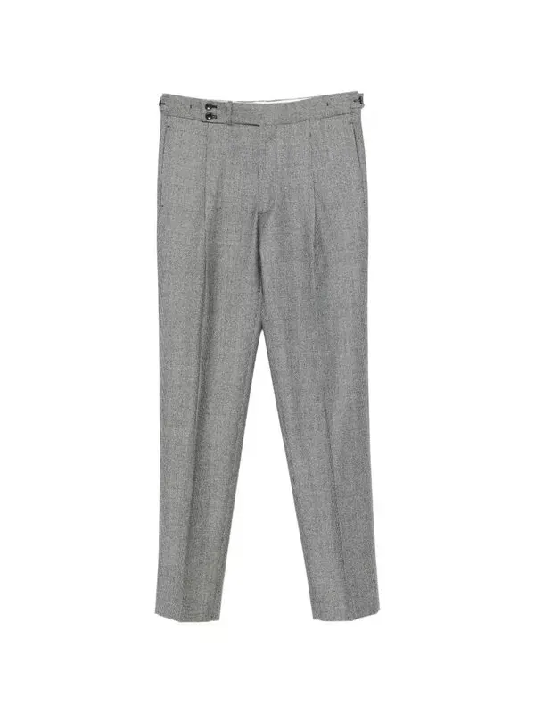 Tagliatore Brandon Houndstooth Pleated Trousers - Black