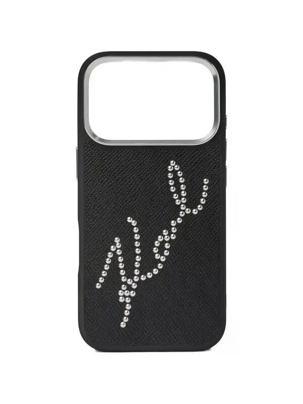Karl Lagerfeld Signature Studded Iphone 17 Pro Max Case - Black