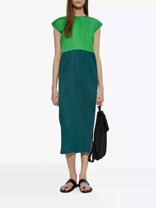 Issey Miyake Color-block Midi Dress
