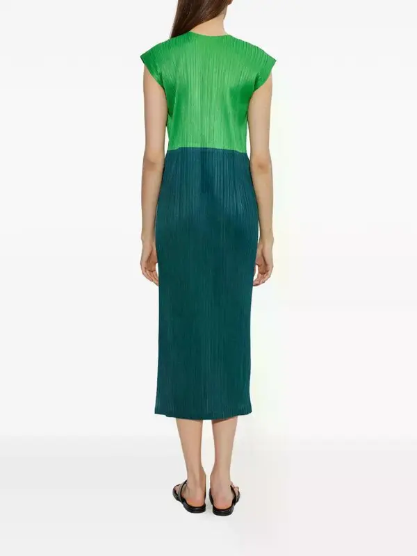Issey Miyake Color-block Midi Dress