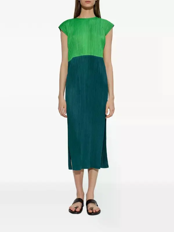 Issey Miyake Color-block Midi Dress
