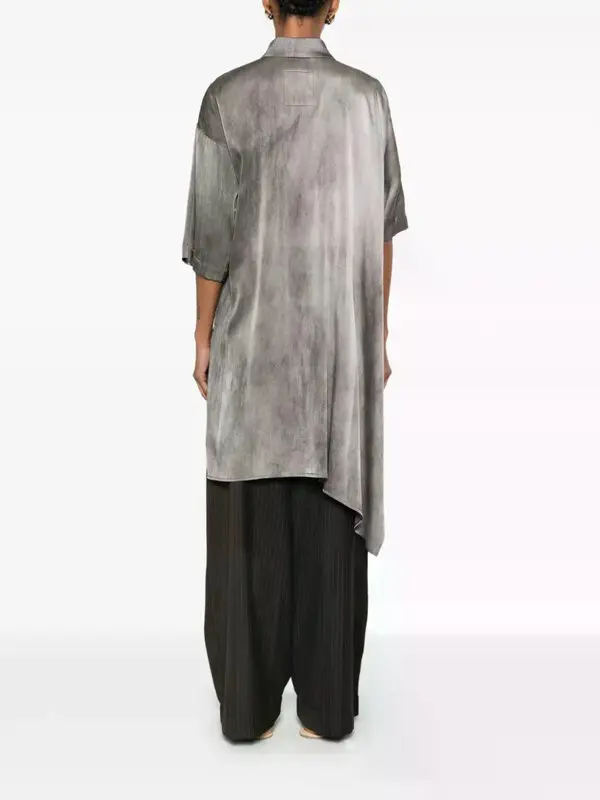 UMA WANG Asymmetric Hem Short Sleeve Shirt