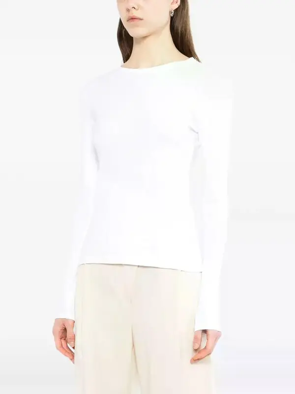 BY MALENE BIRGER Ribbed Crew Neck Long Sleeve T-shirt