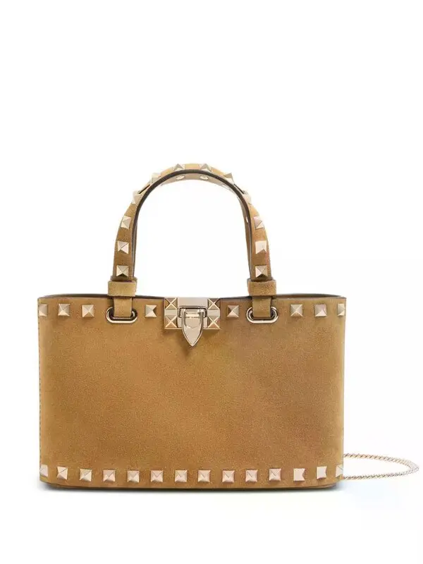 Valentino Garavani Rockstud Suede Shopping Bag - Neutrals