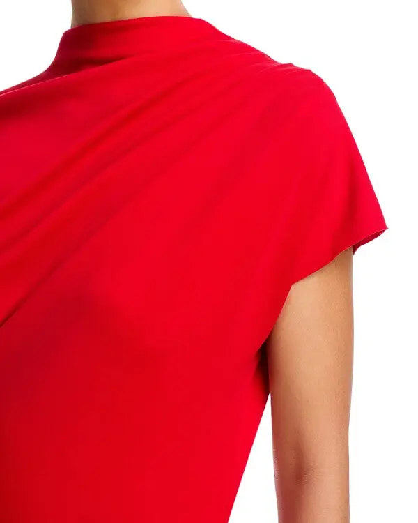 Line & Dot Archer Ruched Mini Dress - Red