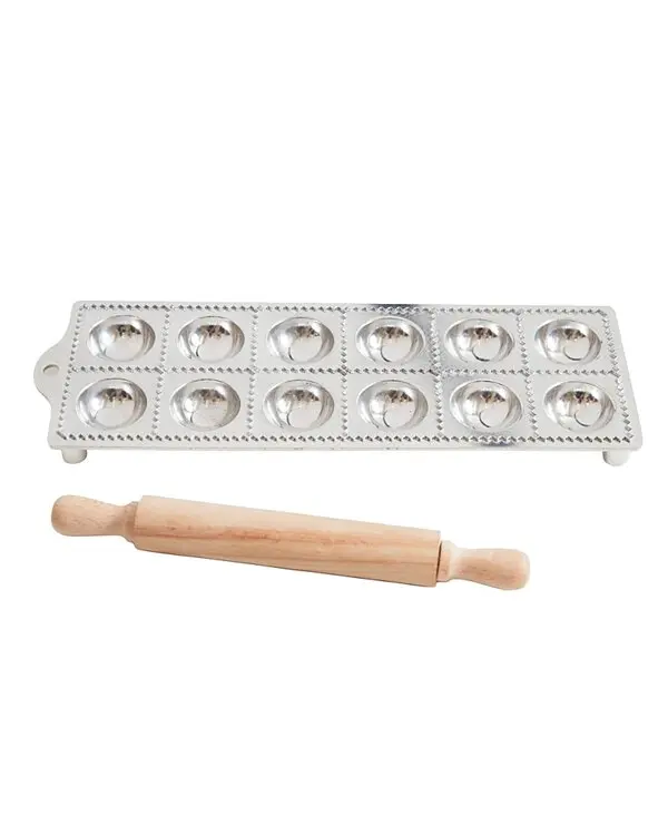 VERVE CULTURE Ravioli Mold With Rolling Pin - Silver