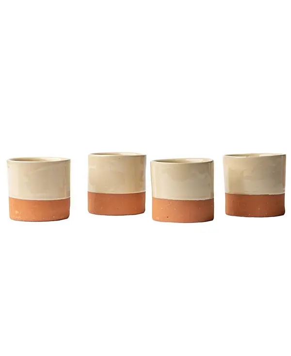 VERVE CULTURE Terracotta Cups Set Of 4 - Cream