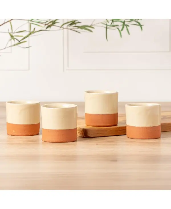 VERVE CULTURE Terracotta Cups Set Of 4 - Cream