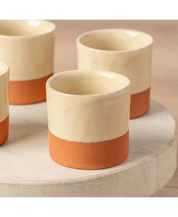 VERVE CULTURE Terracotta Cups Set Of 4 - Cream