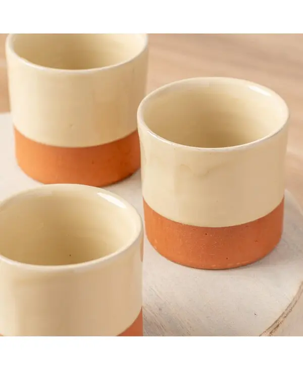 VERVE CULTURE Terracotta Cups Set Of 4 - Cream