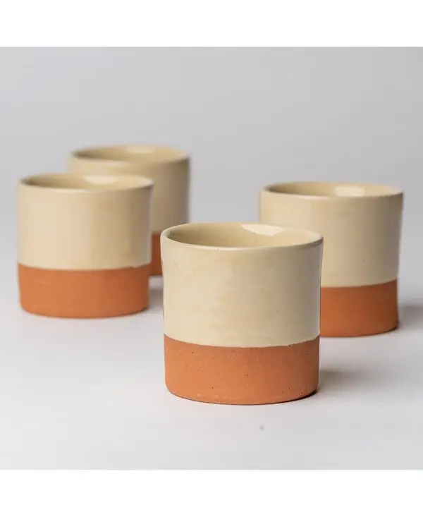 VERVE CULTURE Terracotta Cups Set Of 4 - Cream