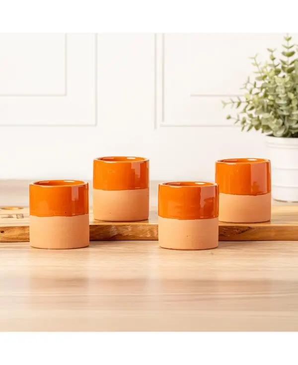 VERVE CULTURE Terracotta Cups Set Of 4 - Rust