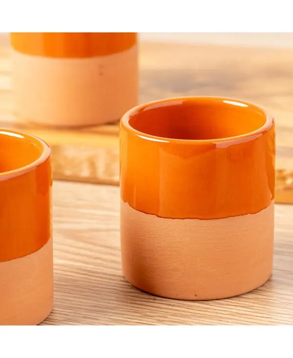 VERVE CULTURE Terracotta Cups Set Of 4 - Rust