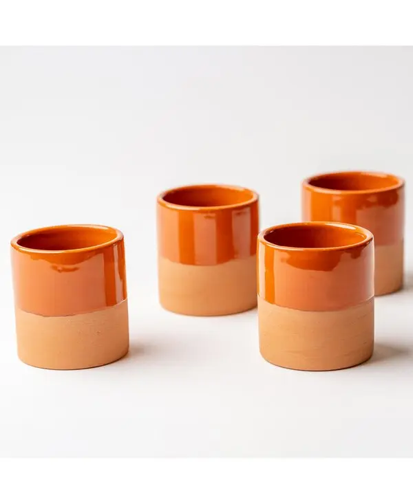 VERVE CULTURE Terracotta Cups Set Of 4 - Rust