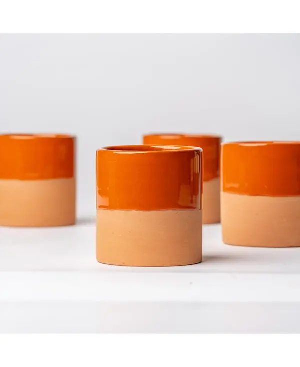 VERVE CULTURE Terracotta Cups Set Of 4 - Rust