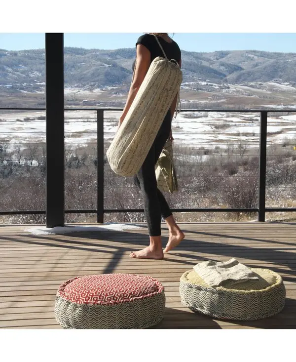VERVE CULTURE Block Print Yoga Mat And Towel Set