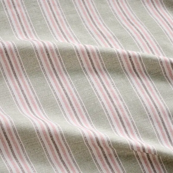 CHRISTY Calder Stripe Cotton Percale 4 Piece Bedding Set - Green