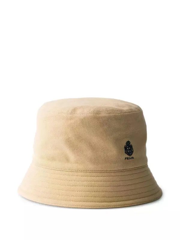 Prada Piqué Bucket Hat - Neutrals