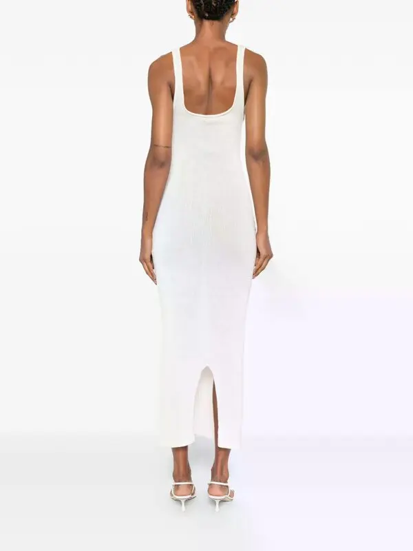 LESLIE AMON Embellished Knit Midi Dress