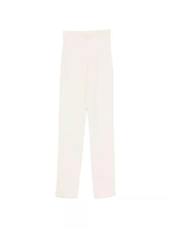 Alberta Ferretti High-waisted Slim-fit Trousers - Neutrals