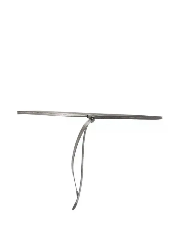PANICALE Topstitched Belt With Embellished Tips - Grey