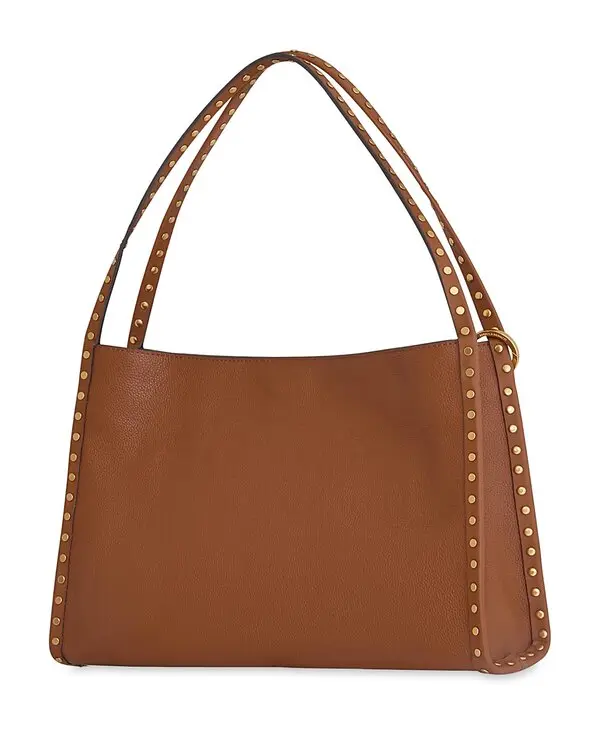 Rebecca Minkoff Dylan Studded Leather Shoulder Bag - Chestnut