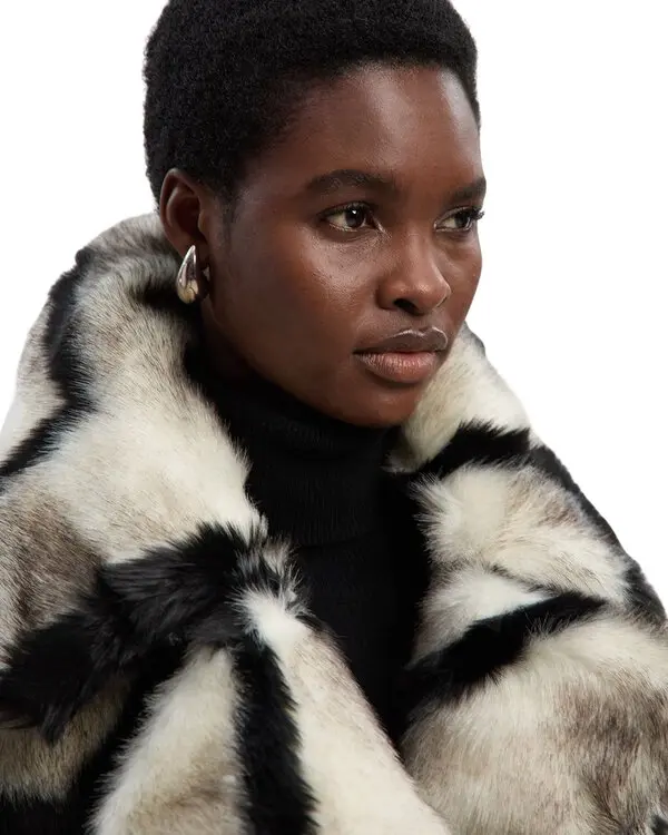Karen Millen Faux Fur Belted Longline Coat