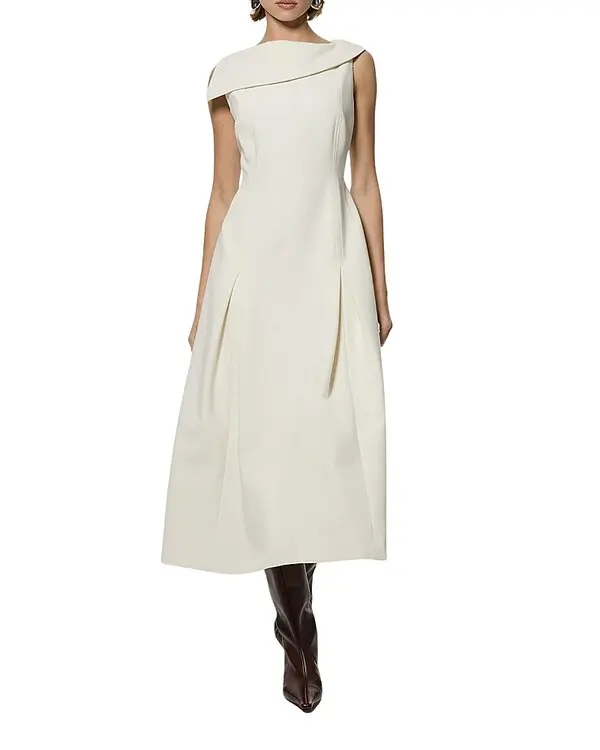 Karen Millen Asymmetric Neck Tailored Midi Dress