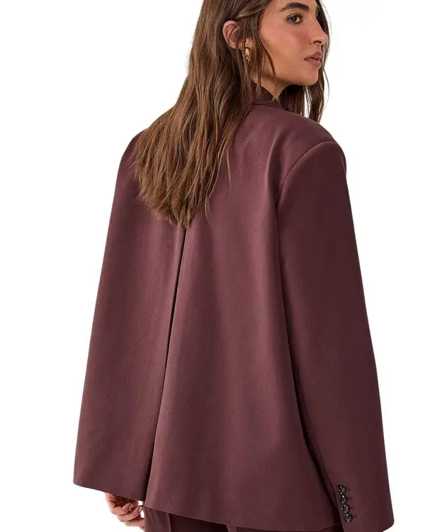 Nasty Gal Double Breasted Oversized Blazer - Chocolate