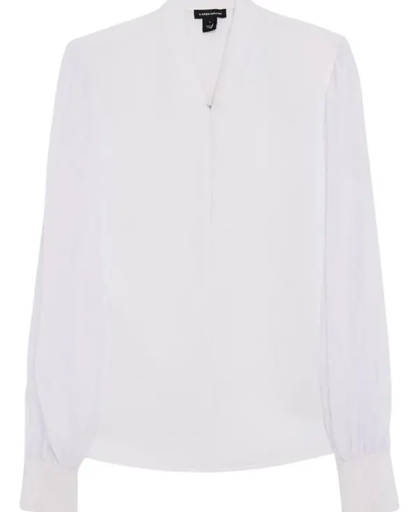 Karen Millen Zip Detail Chiffon Sleeve Knit Top