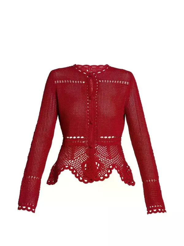 Erdem Crochet Peplum Cardigan